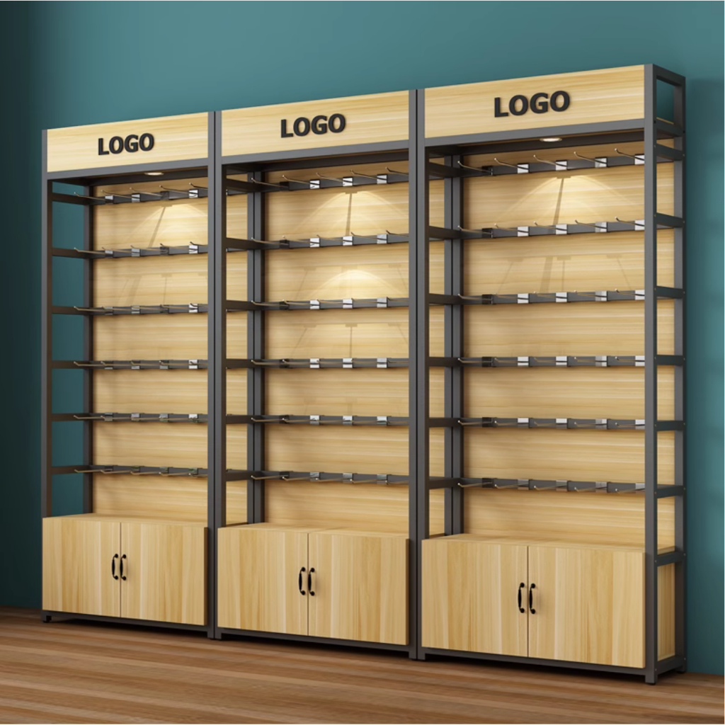 Ready Stock🔥Display Rack With Storage Cabinet Free LED Lighting Anti ...