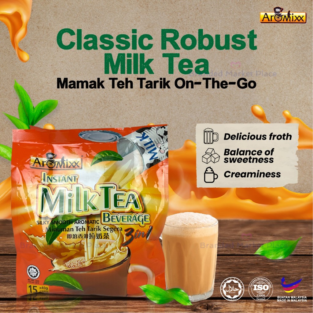 Aromixx - Teh Tarik Milk Tea , 15 Sachets x 40g Minuman Aromatik [Halal ...