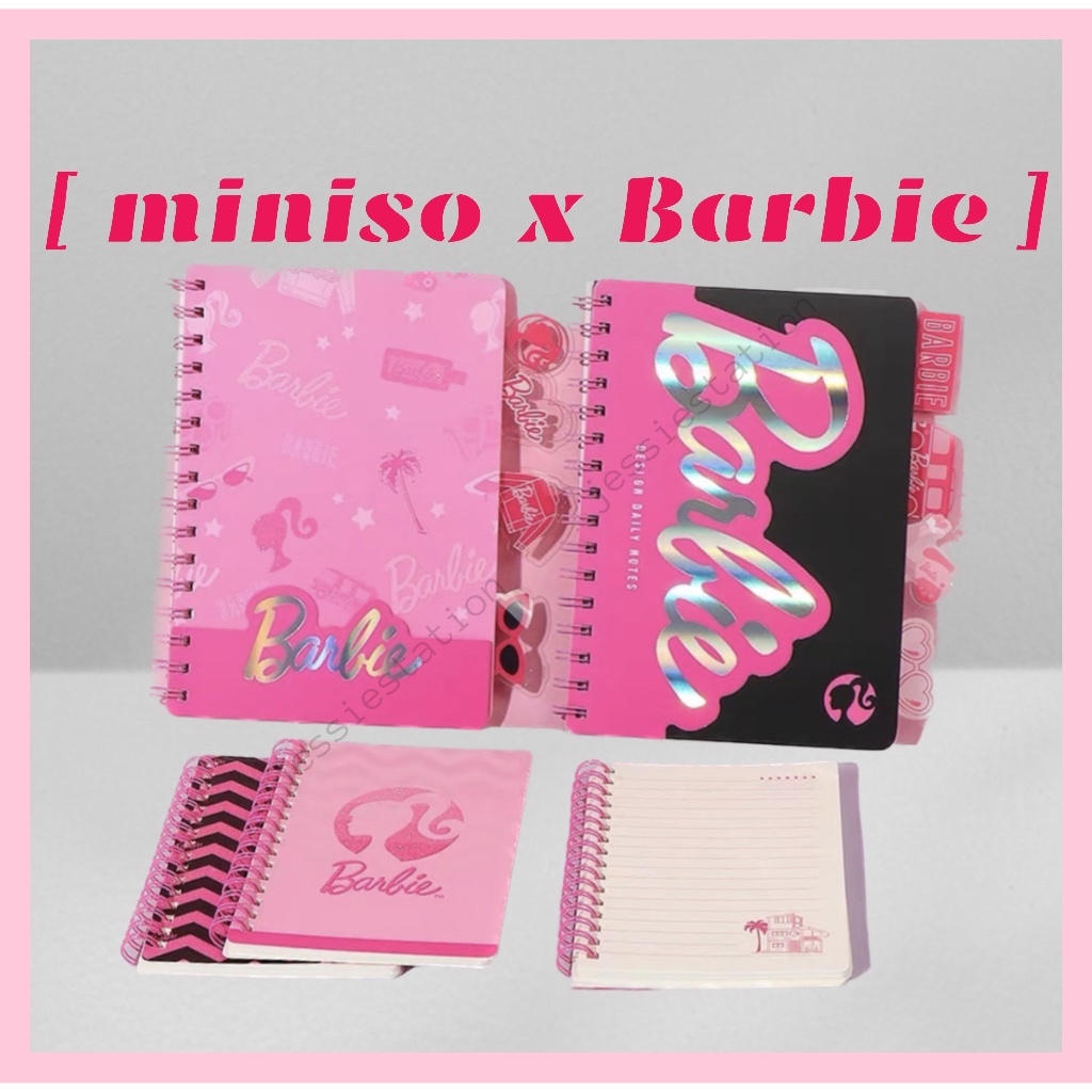 Ready Stock / MINISO x Barbie A5 & A6 Notebook Spinout Bookmark ...
