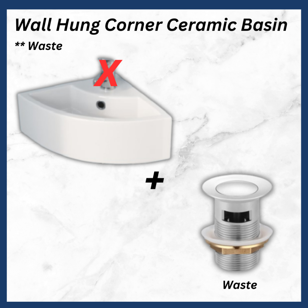 Premium 435MM Triangle Basin Ceramic White Wall Hung Corner Basin Sink ...