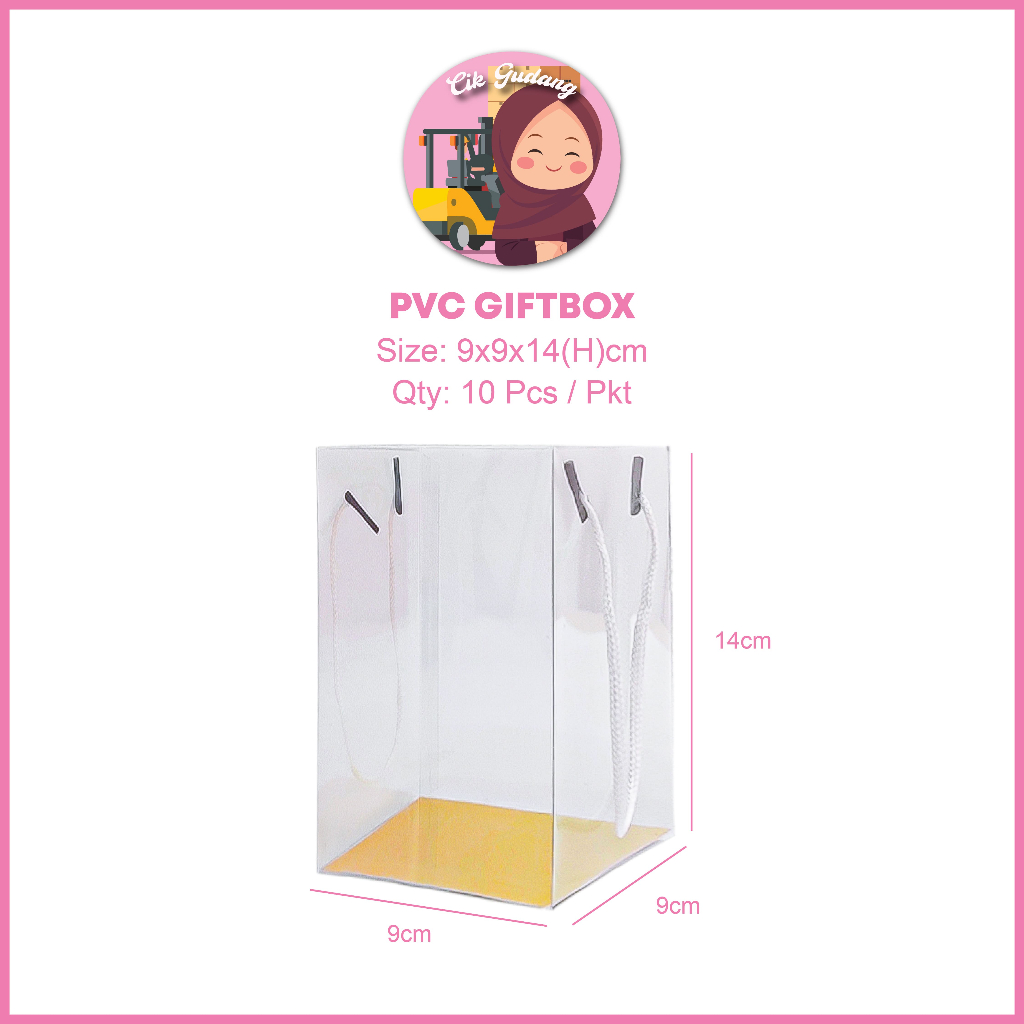 10 PCS Transparent Box with Handle / Kotak Doorgift Box Goodies Box DIY ...
