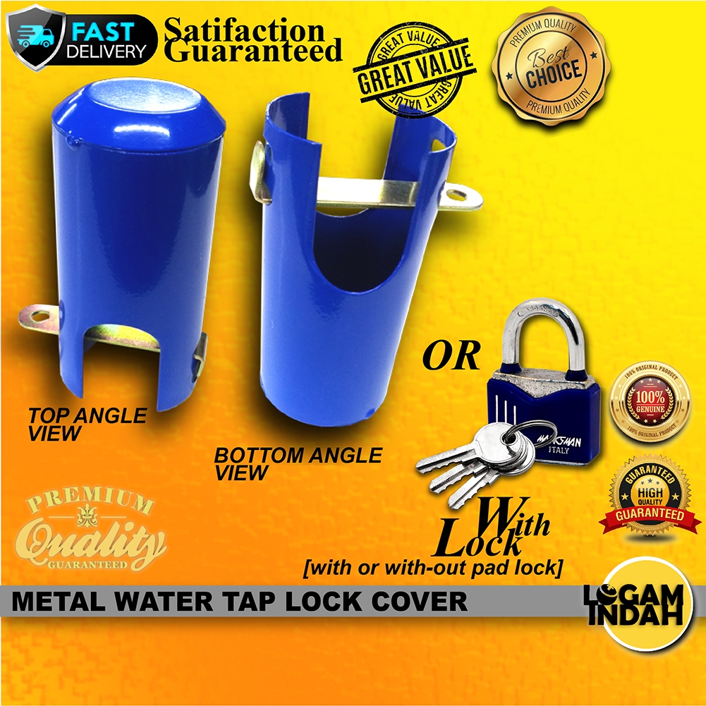 METAL WATER TAP LOCK / WATER TAP CLAMP WITH PAD LOCK / KUNCI KEPALA ...