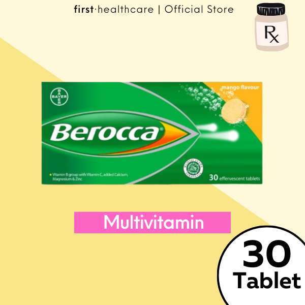 [READY STOCK!] Berocca Effervescent Tablets Mango Flavour Multivitamin ...