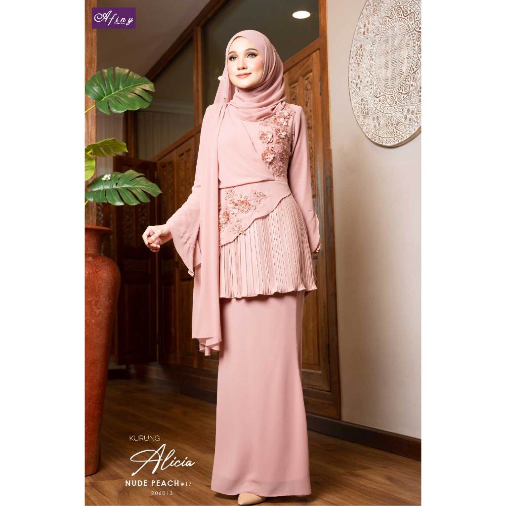 Raya 2023 Kurung Alicia Nude Peach Sedondon Ibu & Anak | Shopee Malaysia