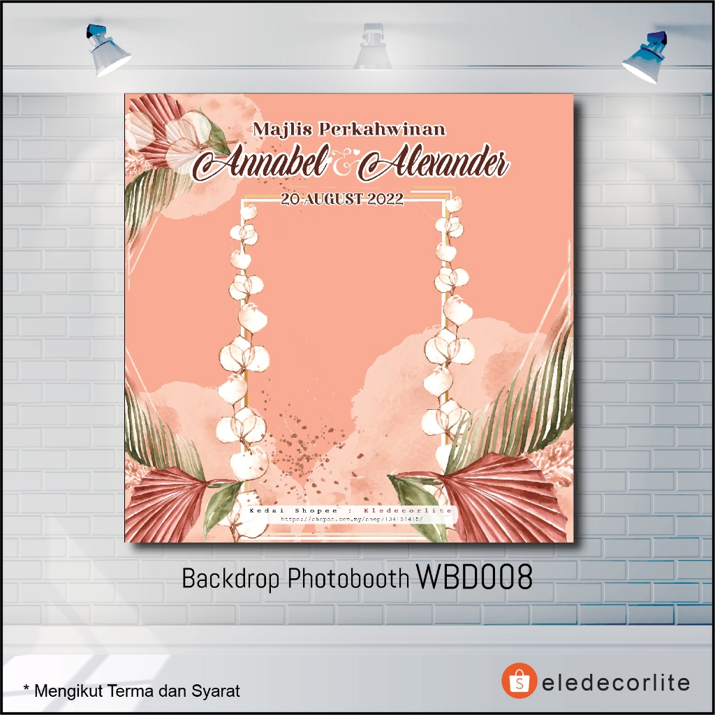 BACKDROP KAHWIN/PHOTOBOOTH KAHWIN/BANNER MAJLIS PERKAWINAN/BANNER ...