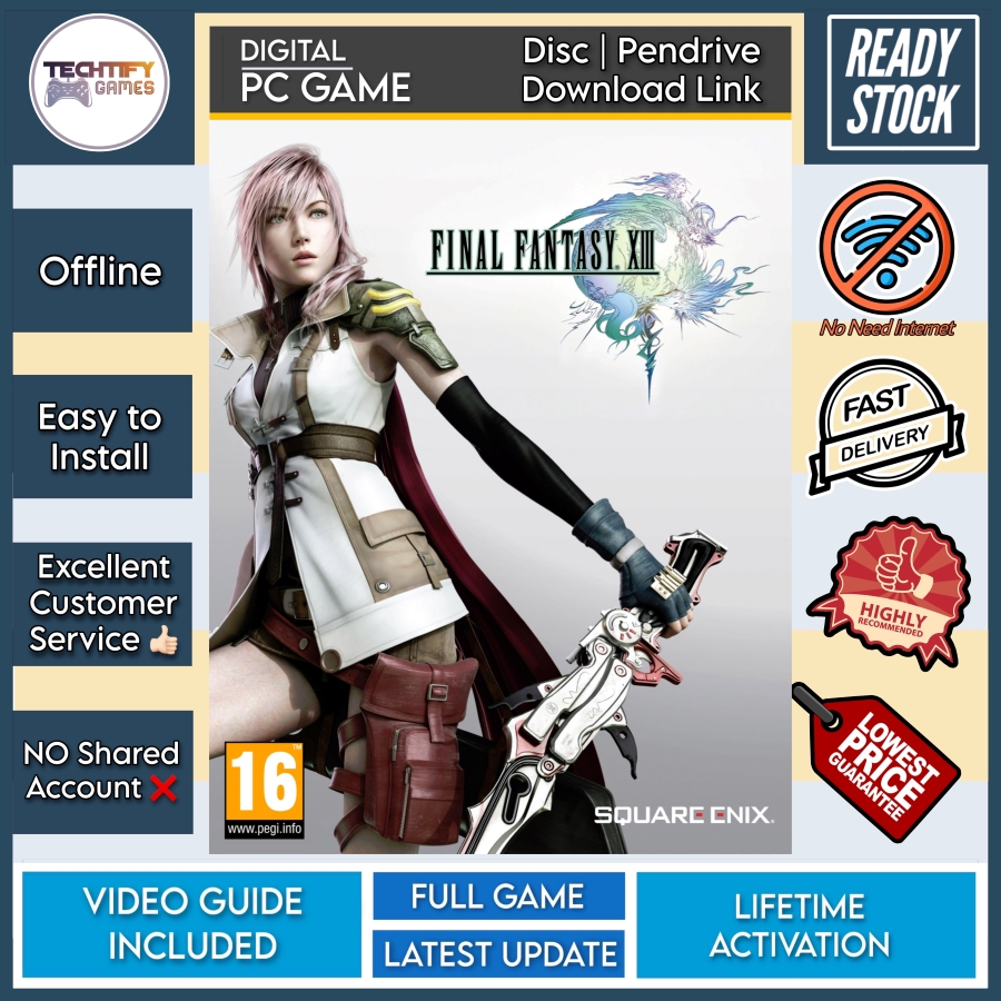 [PC Game] Final Fantasy 13 | XIII - Offline [Disc | Pendrive | Download ...