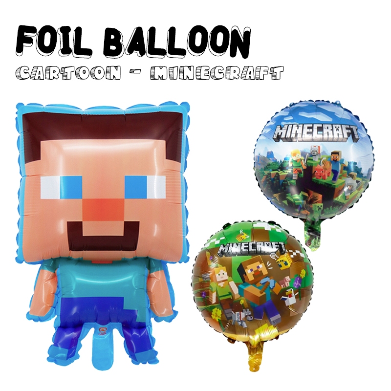 [PANDA] Minecraft Cartoon Foil Balloon Minecraft Balloon for kids Belon ...