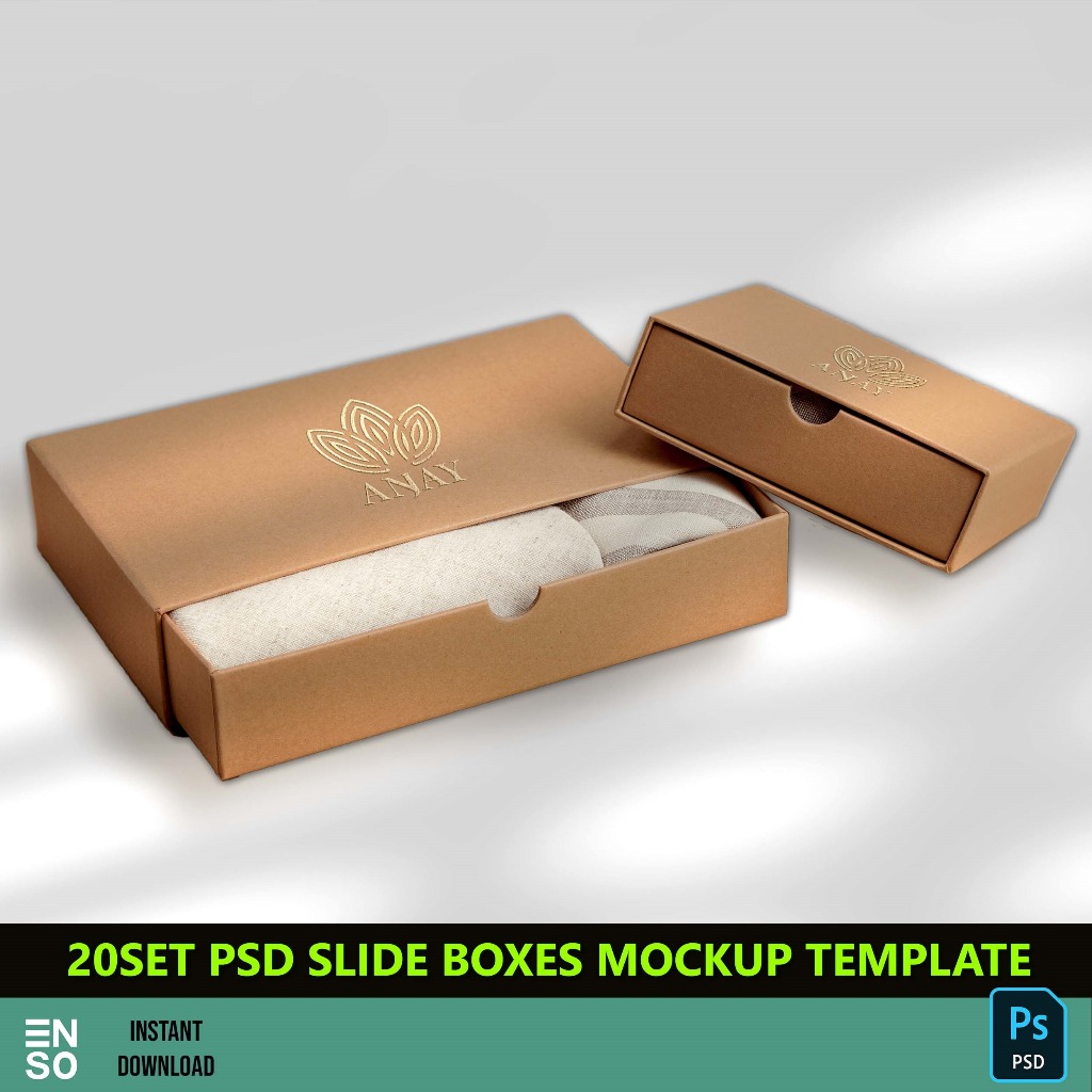 20-Set PSD Slide Boxes Mockup Template | Editable Mockup Design ...