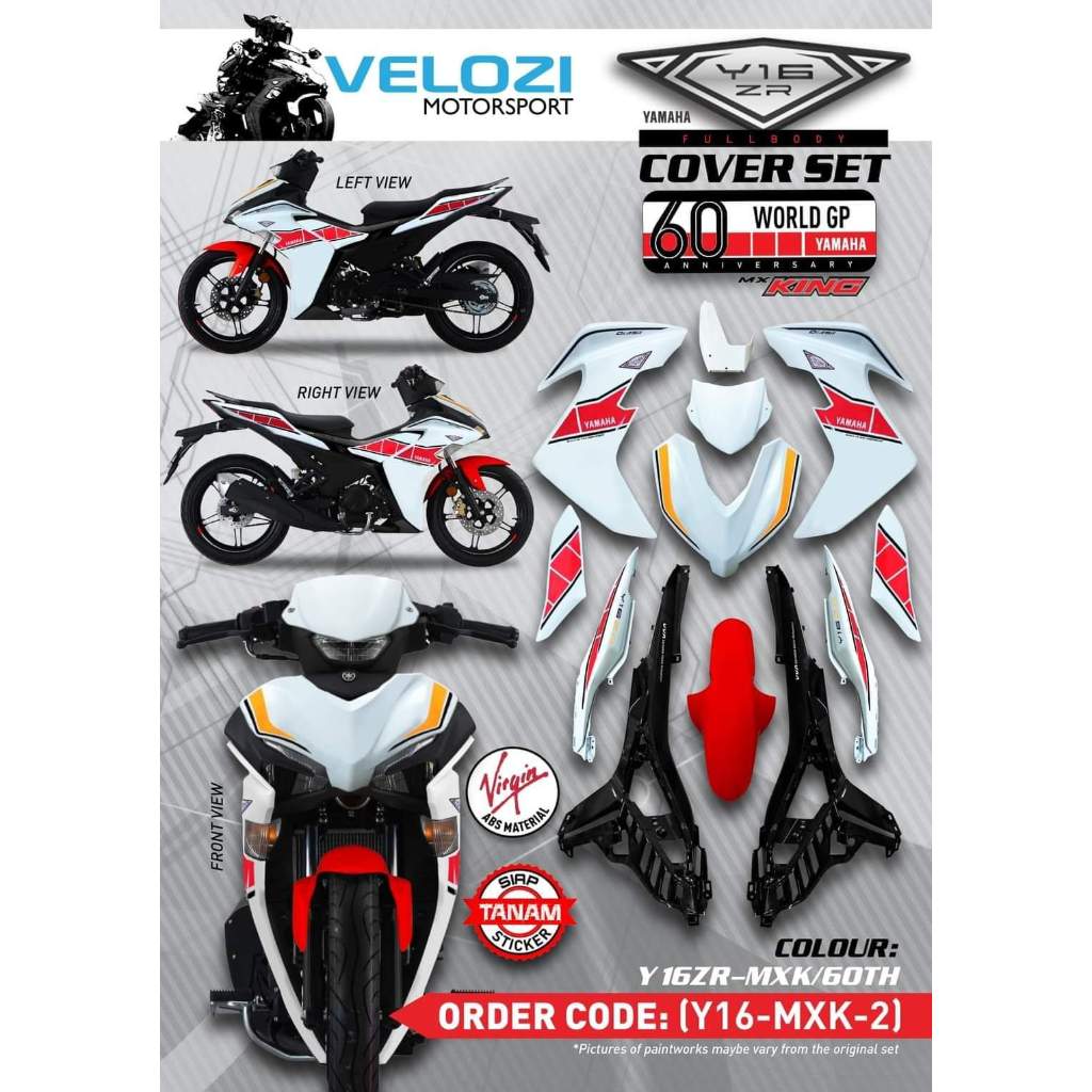 VELOZI YAMAHA Y16ZR Y16 V1 V2 ABS MX KING 60TH WORD GP ANNIVERSARY FULL ...