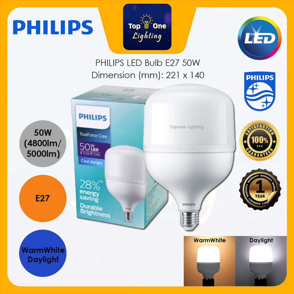 PHILIPS LED Bulb E27 / E40 Tforce Core (25W / 30W / 40W / 50W / 65W ...