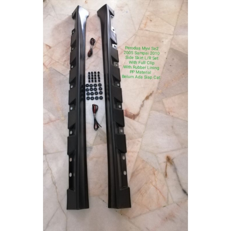 Perodua Myvi Se2 (2005-2010) Side Skirt L/R (PP Material) With Rubber ...