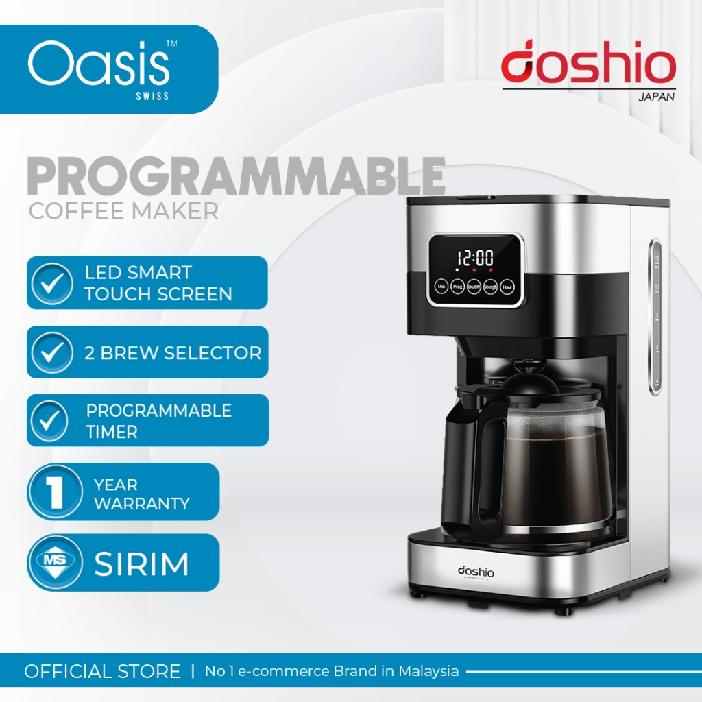 Doshio Mesin Pembancuh Kopi Coffee Machine Maker Programmable LED touch ...