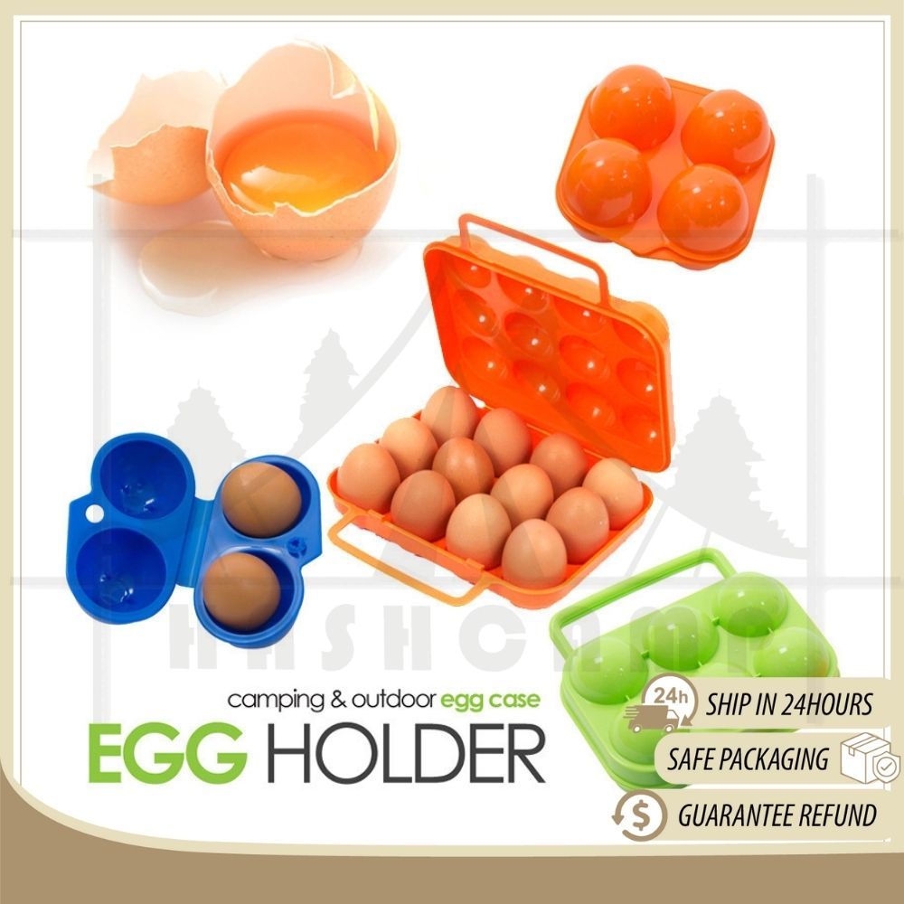Outdoor Egg Protective Shell Camping Picnic Portable Egg Storage Camp Cookware 2/4/6/12 Slot Egg ...