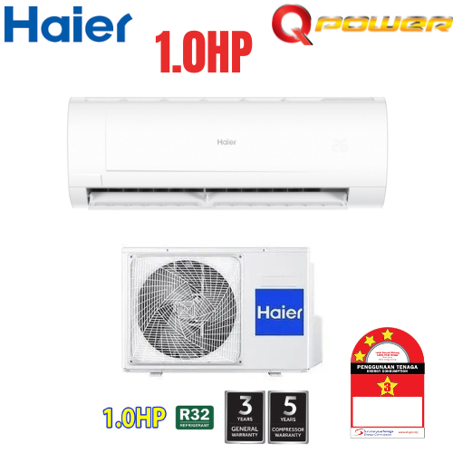 (FREE SHIP) HAIER 1.0HP R32 NON INVERTER AIR CONDITIONER --- HSU10LPB21 ...