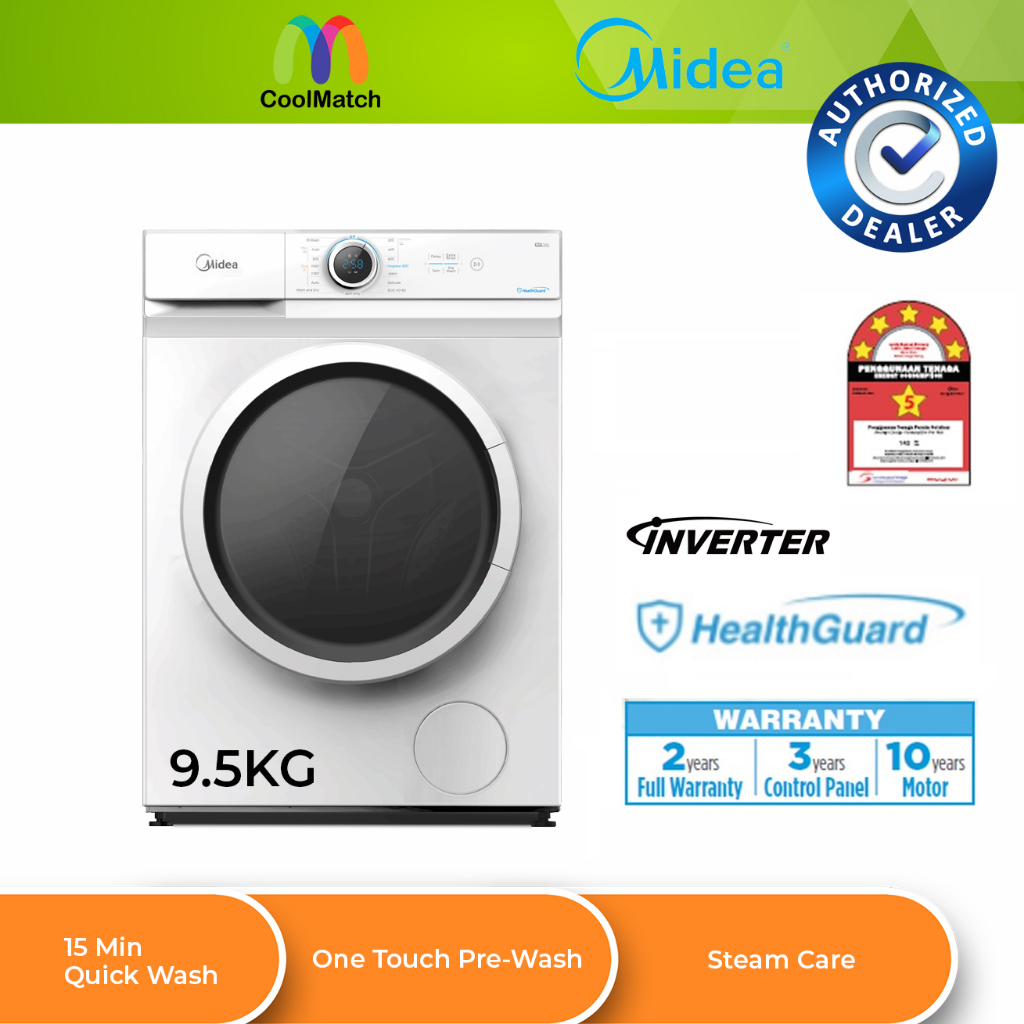 FREE DELIVERY PENANG ISLAND ONLY MIDEA 8.5kg 9.5kg INVERTER Front Load ...