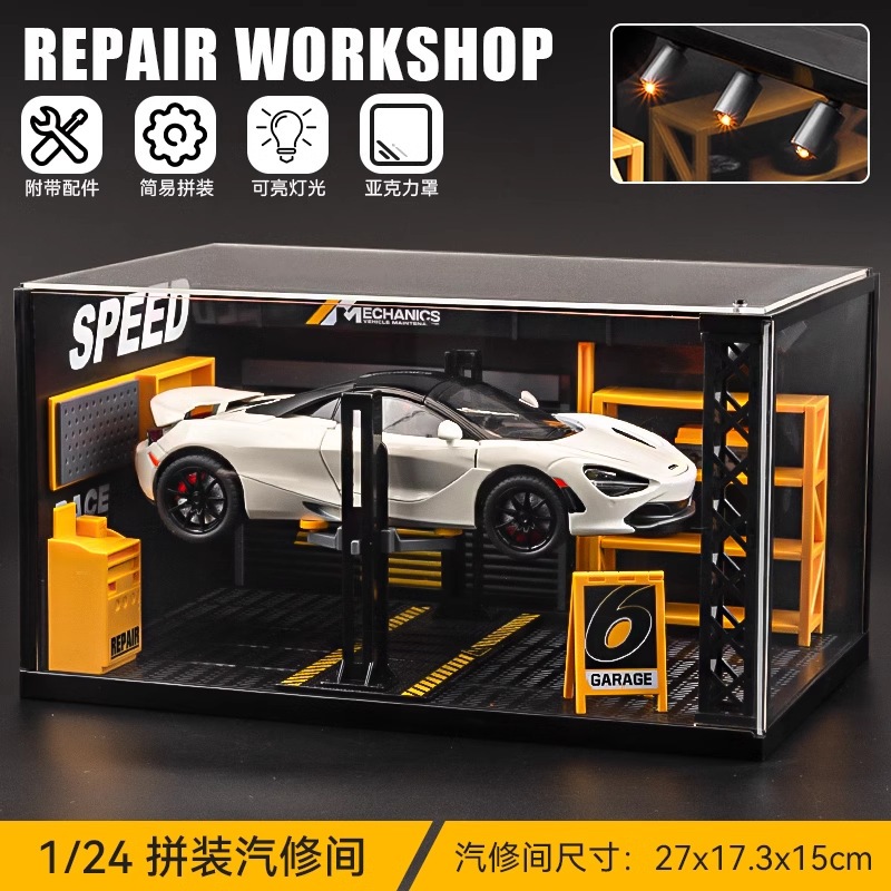 1:24 Model Diecast Toy Car Replica Workshop Garage Display Box Casing ...