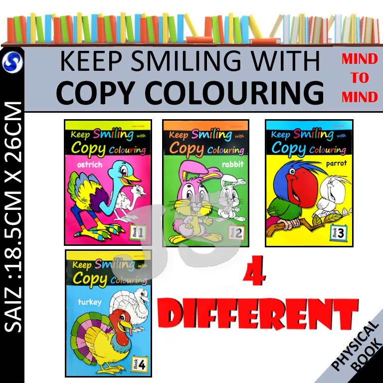 KEEP SMILING COPY COLOURING BUKU BERWARNA BOOK 1 - BOOK 4 - MIND TO ...