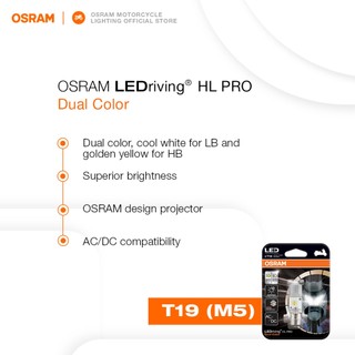 OSRAM T19/M5 LEDriving HL PRO Dual Color with 6000K Cool White Low Beam ...