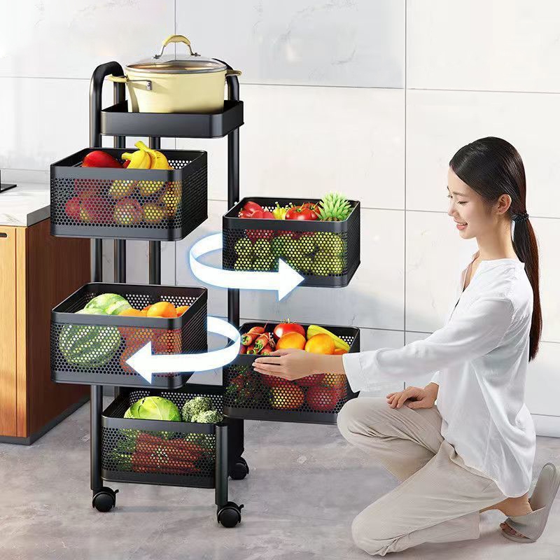 Stainless Steel Rak Dapur Kitchen Rotating Rack Vegetable Spice Rack ...