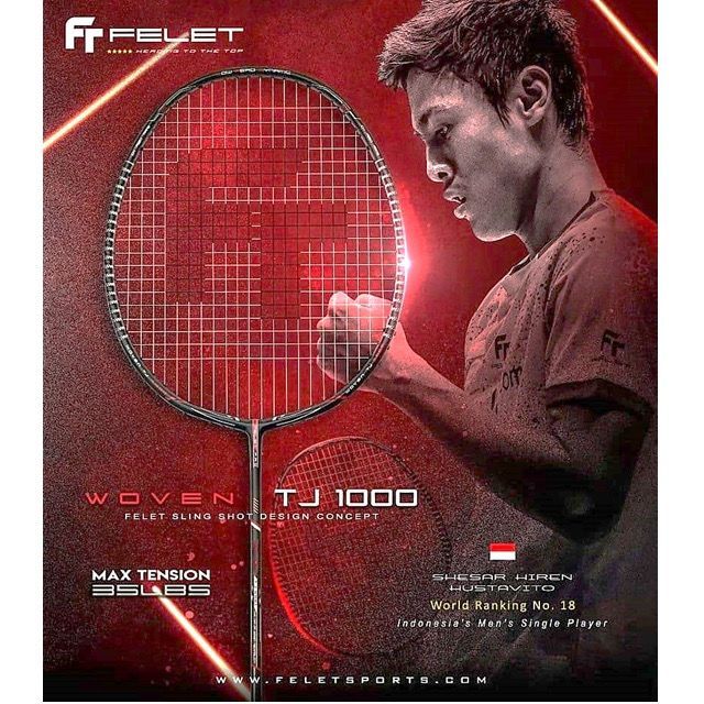 FELET Badminton Racquet WOVEN TJ 1000 (100%Original) MAX TENSION 35LBS ...