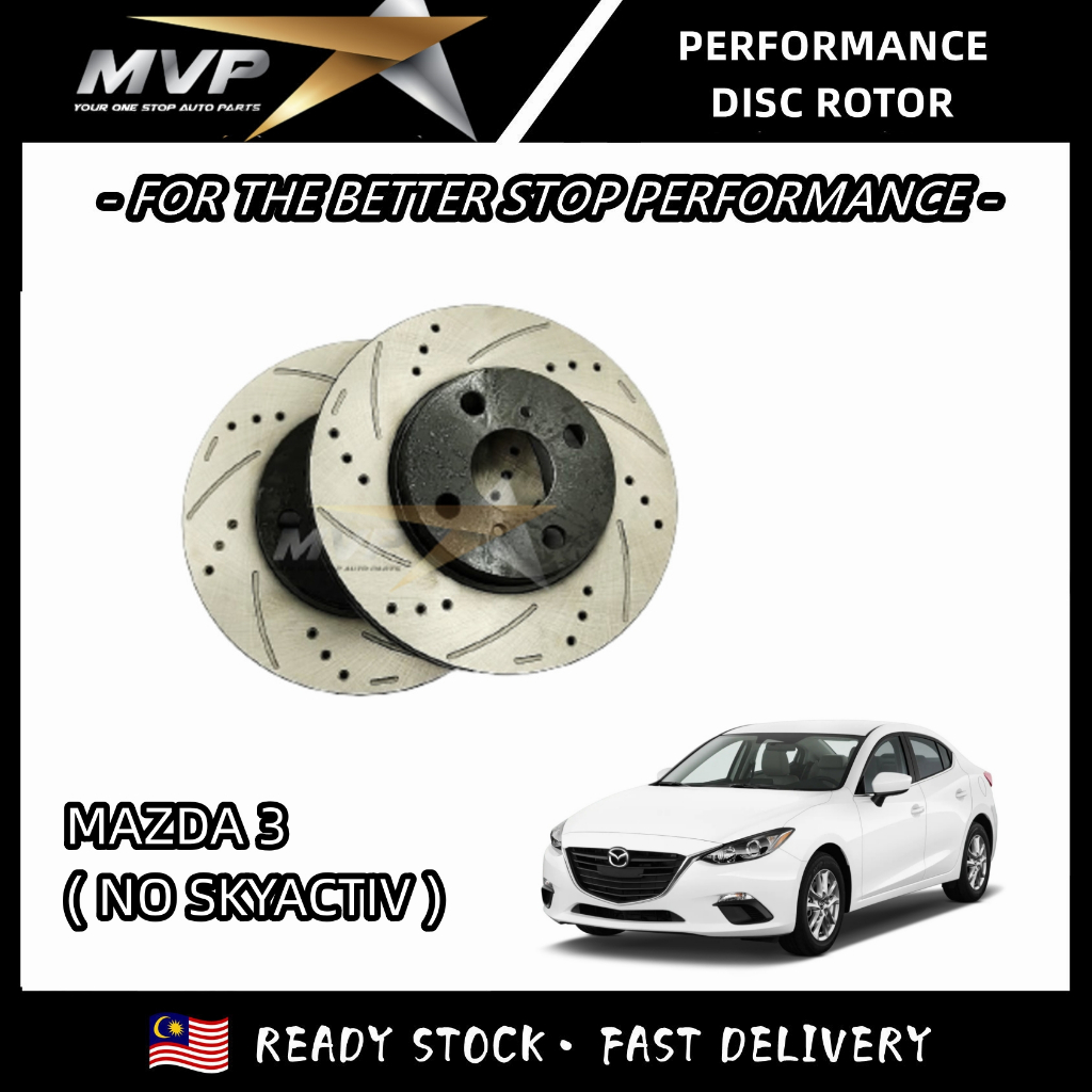 Mazda 2 / Mazda 3 / Mazda 5 /Mazda 6 / Mazda CX5 / Mazda CX3 Performance Slotted Brake Disc ...