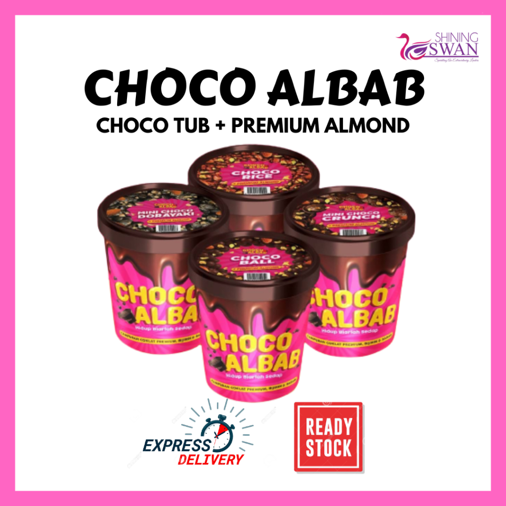 Choco Albab ChocoTub ChocoJar with Almond 250g -Choco Rice, Choco Ball ...