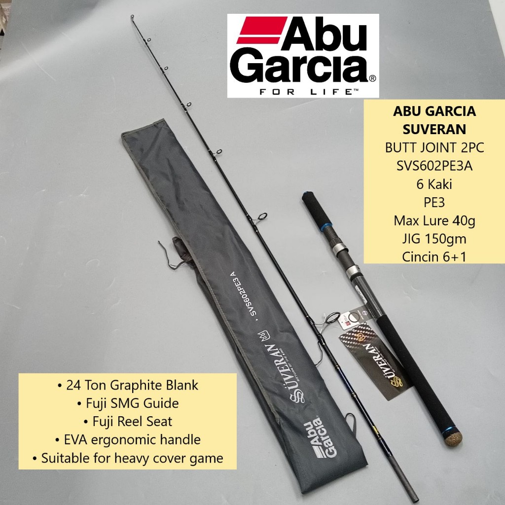 Abu Garcia SUVERAN 6 KAKI Butt Joint PE3 Monster Series Fuji Guides ...