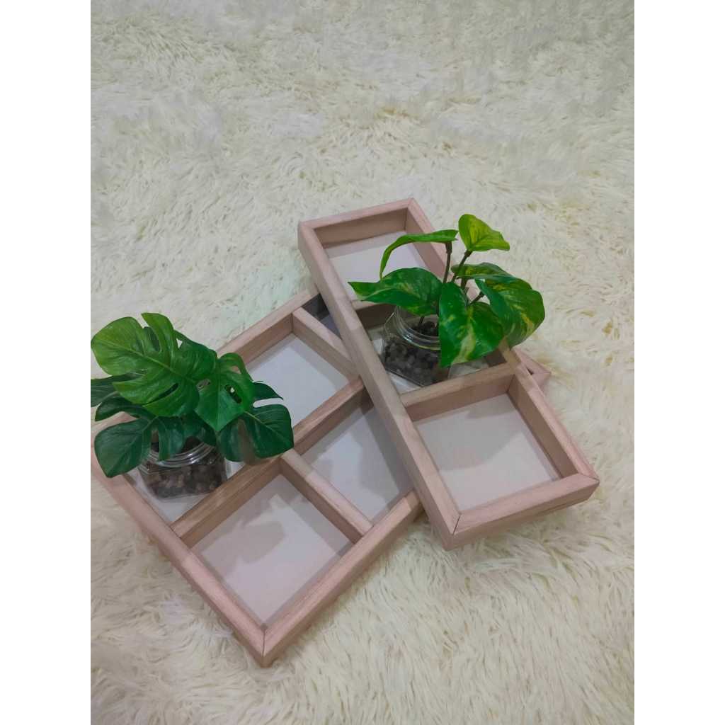 LeQu Pelbagai Guna Kayu Grid Pembahagi/Dulang Hantaran/ LeQu Wooden Box ...