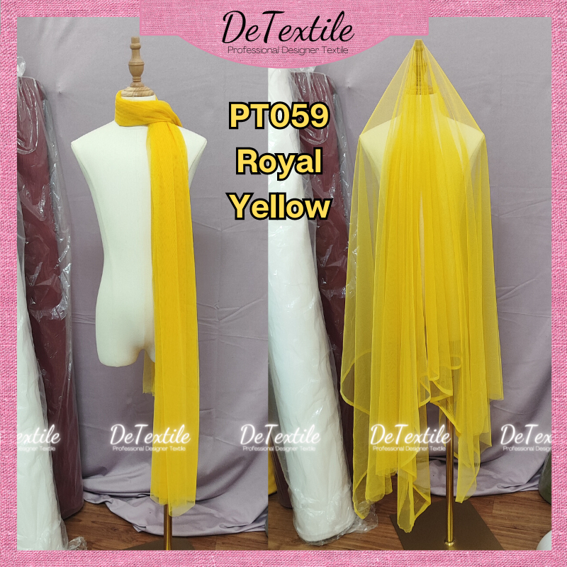 DeTextile Premium Tulle Bridal Soft Net Kain Net Lembut Murah Bidang ...
