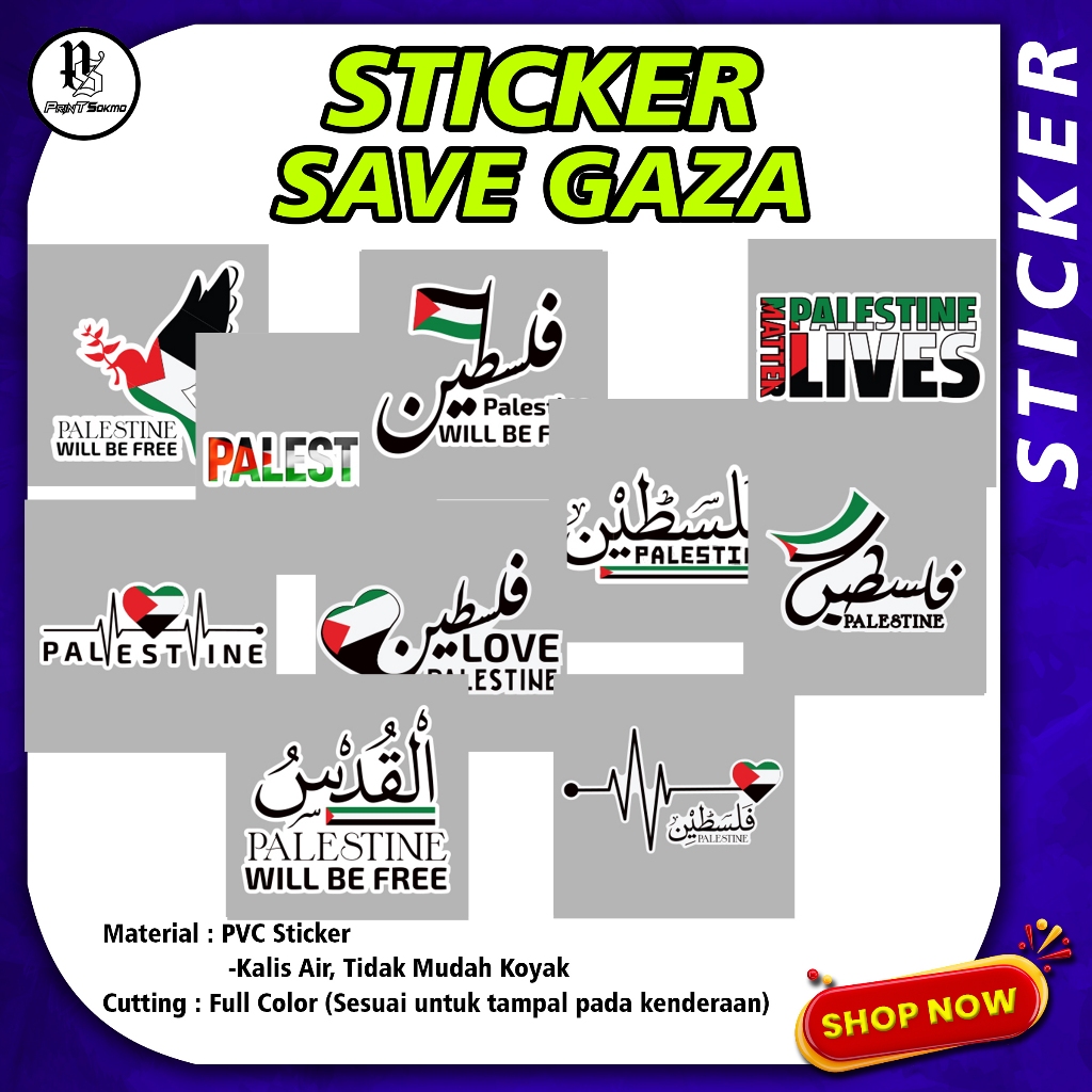 Sticker Palestine 💥 Sticker Gaza 💥 Sticker Save Gaza 💥 Kalis Air Sesuai ...