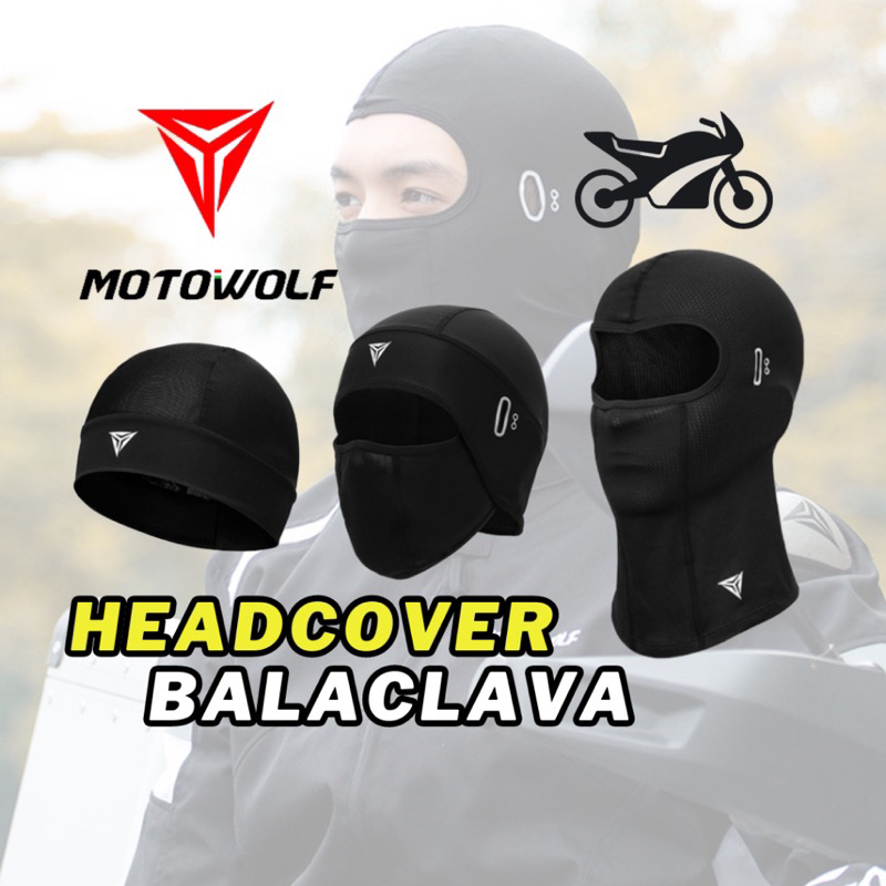 🇲🇾 MOTOWOLF Skull Cap Skaf Head Cover Helmet Ice Silk Sarung Kepala ...