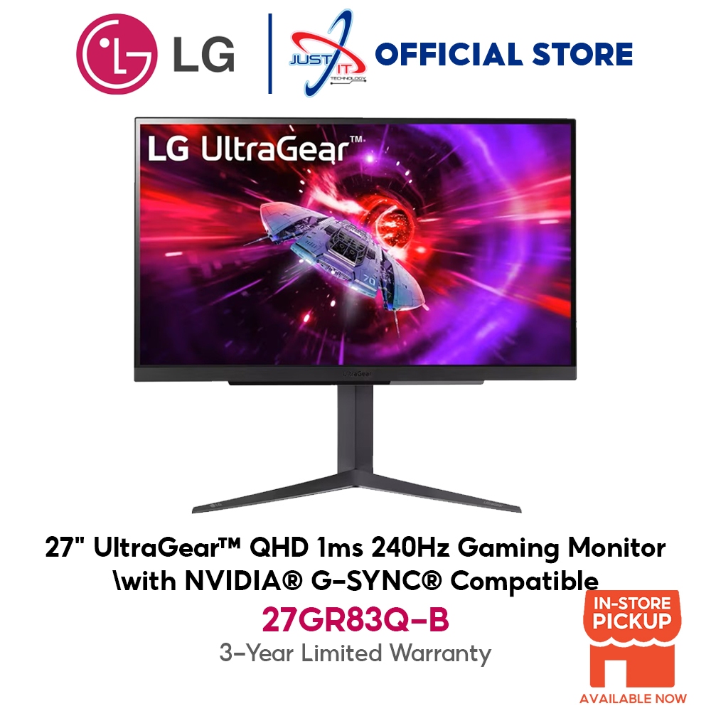 LG 27GR83Q-B 27" ULTRAGEAR QHD 1ms 240Hz Gaming Monitor with NVIDIA® G ...