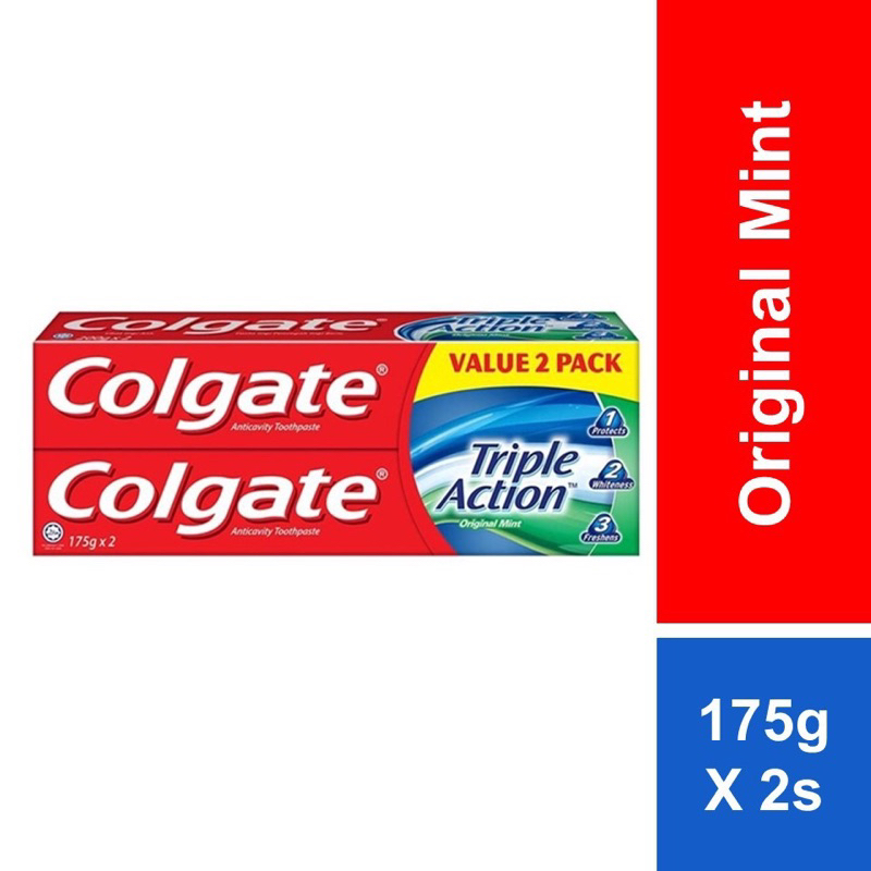 Colgate Triple Action Toothpaste Valuepack 175g × 2s | Shopee Malaysia