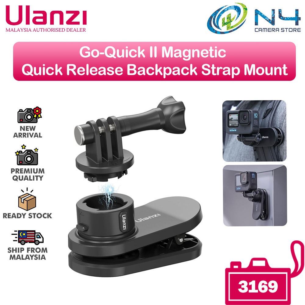Ulanzi Go-Quick II Magnetic Quick Release Backpack Strap Mount 3169 For ...
