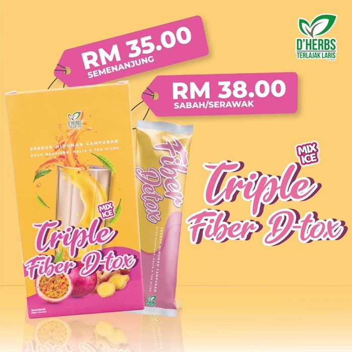 DHERBS TRIPLE FIBER D-TOX ( 100% ORIGINAL ) | Shopee Malaysia