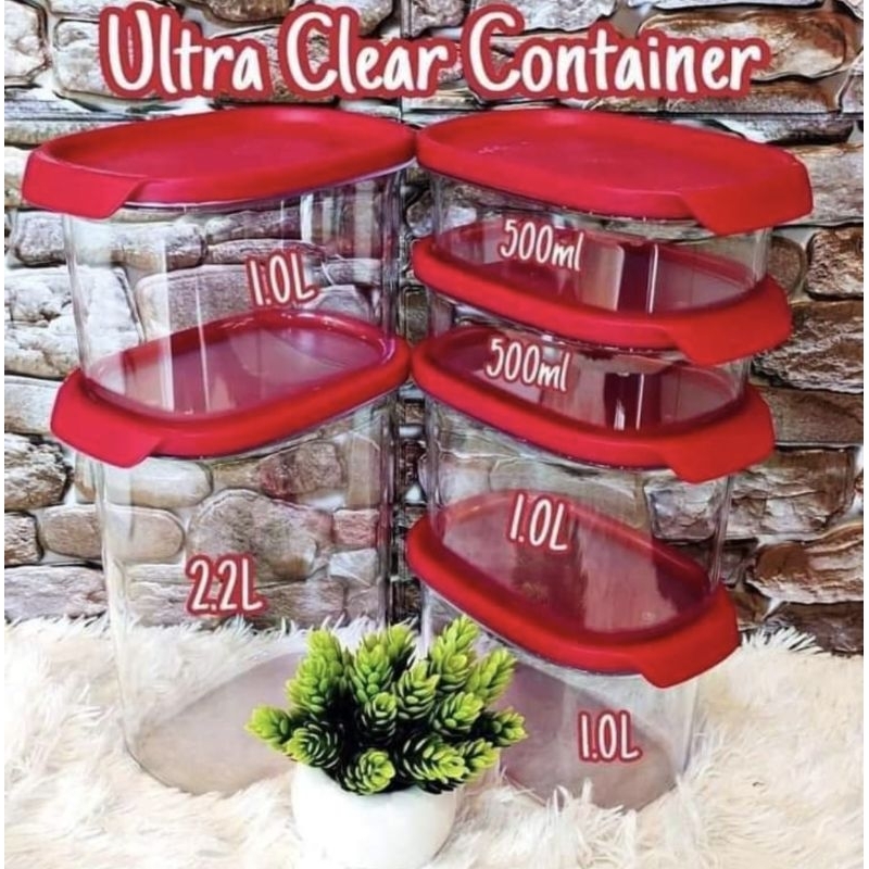 Tupperware Ultra clear Container 500ml, 1L, 2.2L, 1.7L & 3.6L | Shopee ...