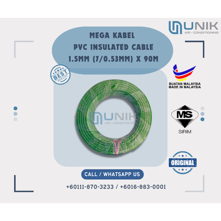 MEGA KABEL PVC INSULATED CABLE (1.5MM x 90M) | Shopee Malaysia