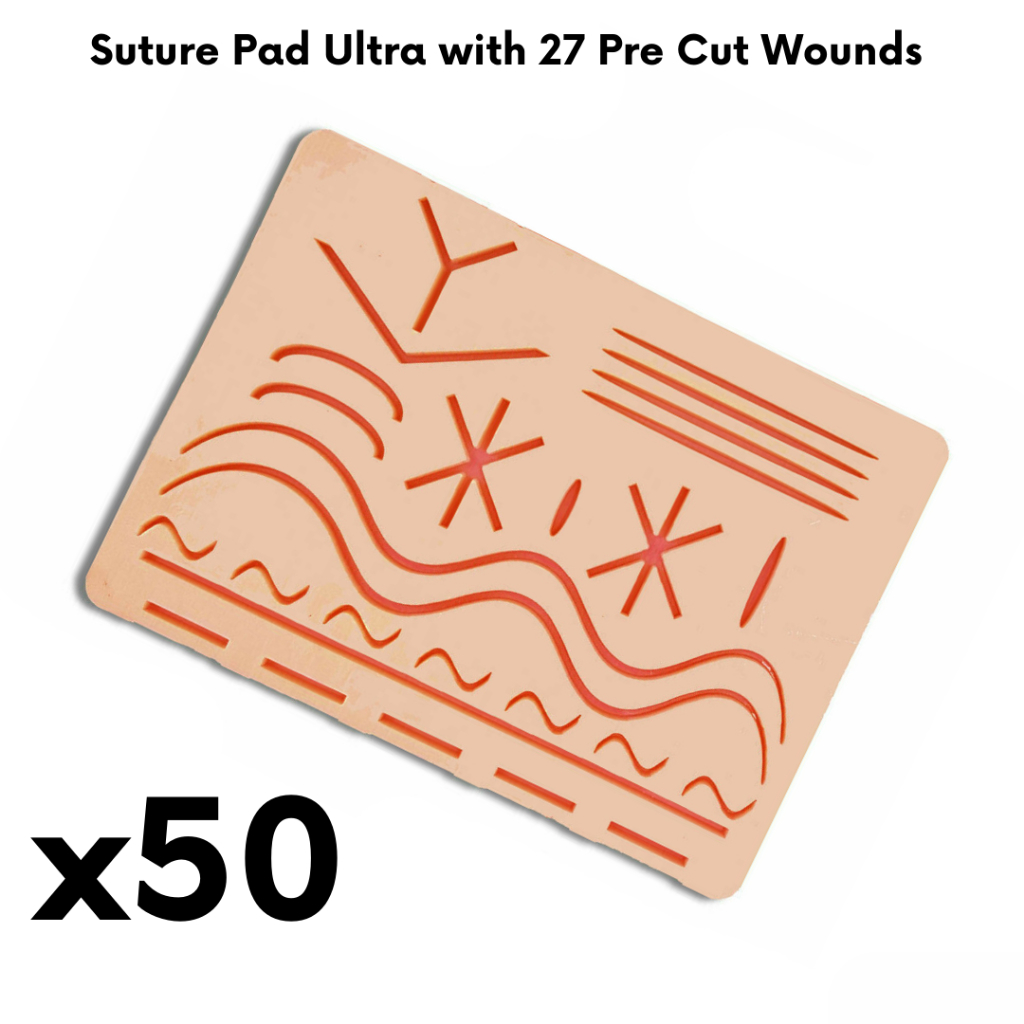 50x Suture Practice Medical Silicone 3 Layer Suturing Pad Human Skin ...