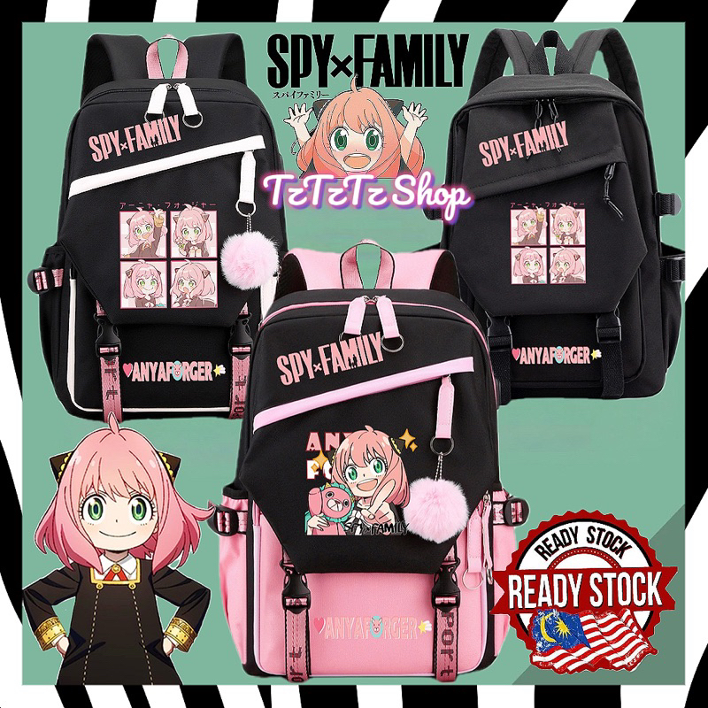 🇲🇾Ready Stocks Spy X Family Anya Anime Backpack Student Large Capacity ...