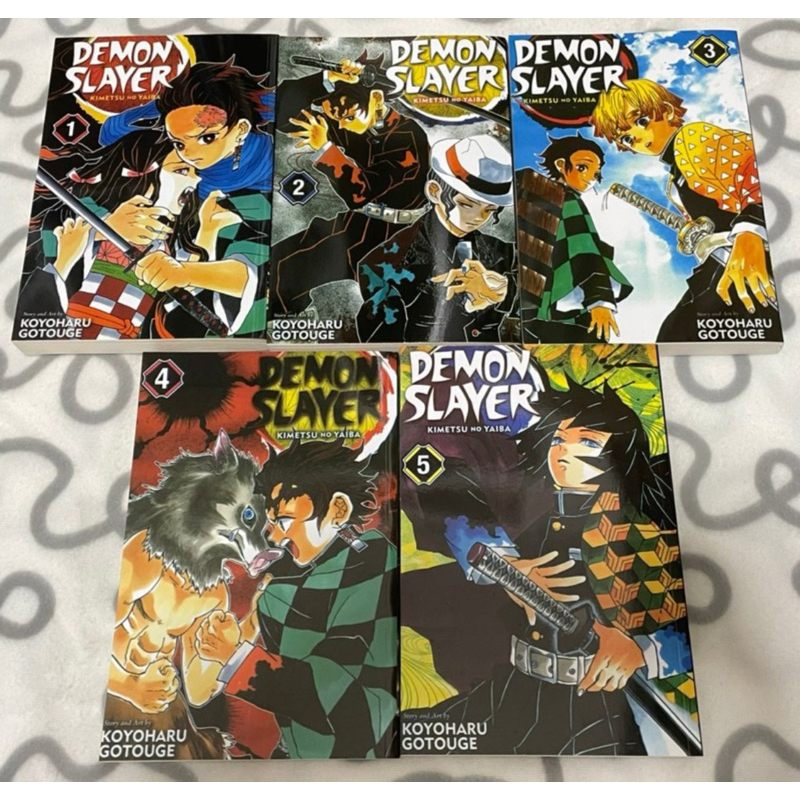 Demon Slayer Manga Books Volume 1 2 3 4 5 Kimetsu No Yaiba Koyoharu ...