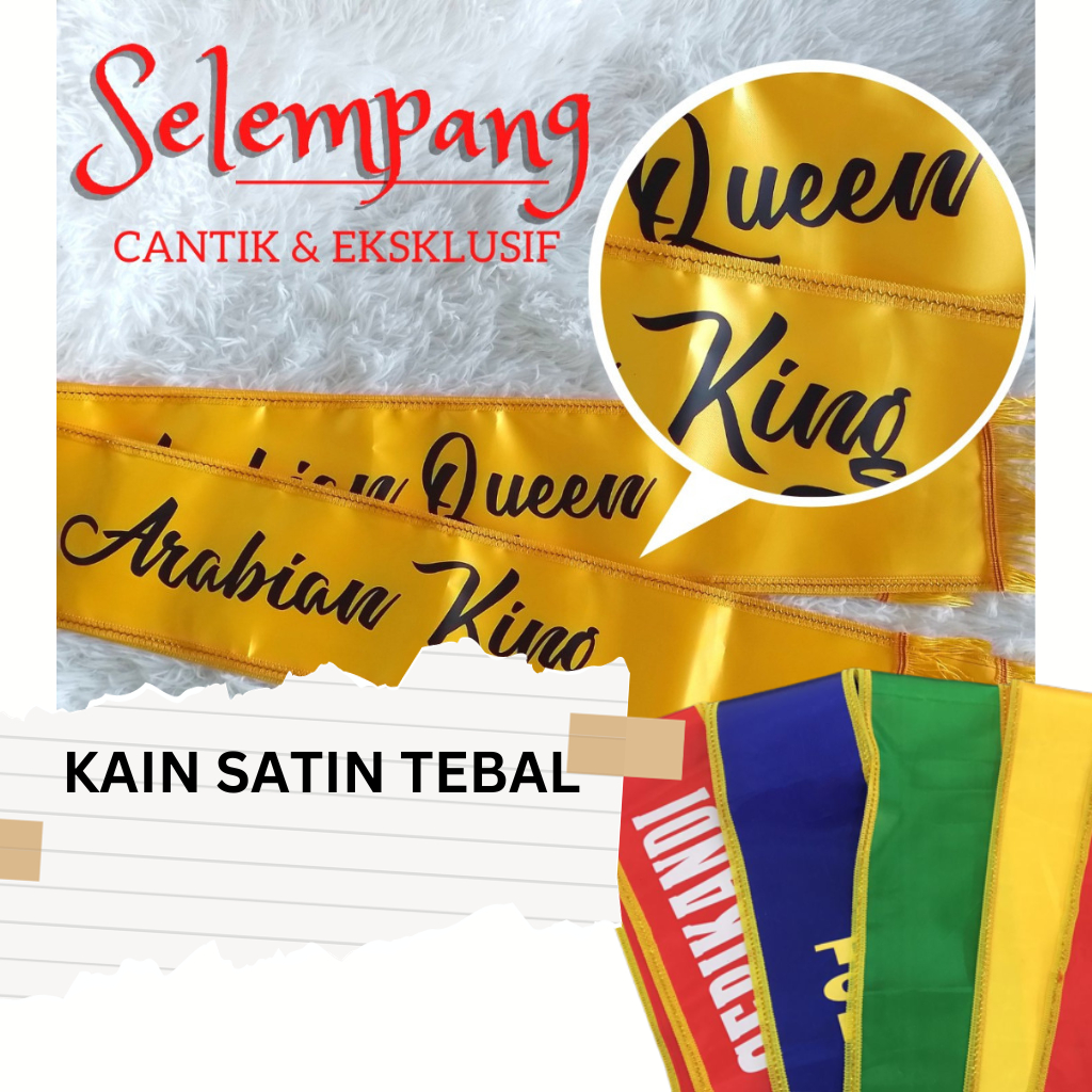 SELEMPANG KAIN SATIN | BRIDE TO BE | FAREWELL | CONGRATULATIONS | TOKOH ...