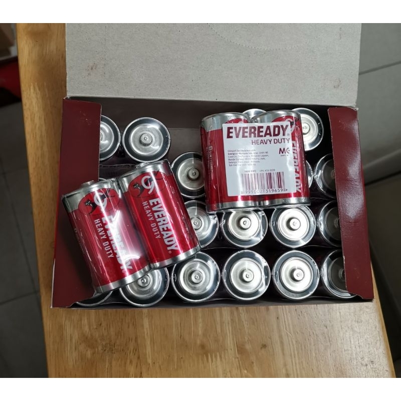 Battery Eveready ORIGINAL Malaysia stock size D/Bateri Besar 2biji ...