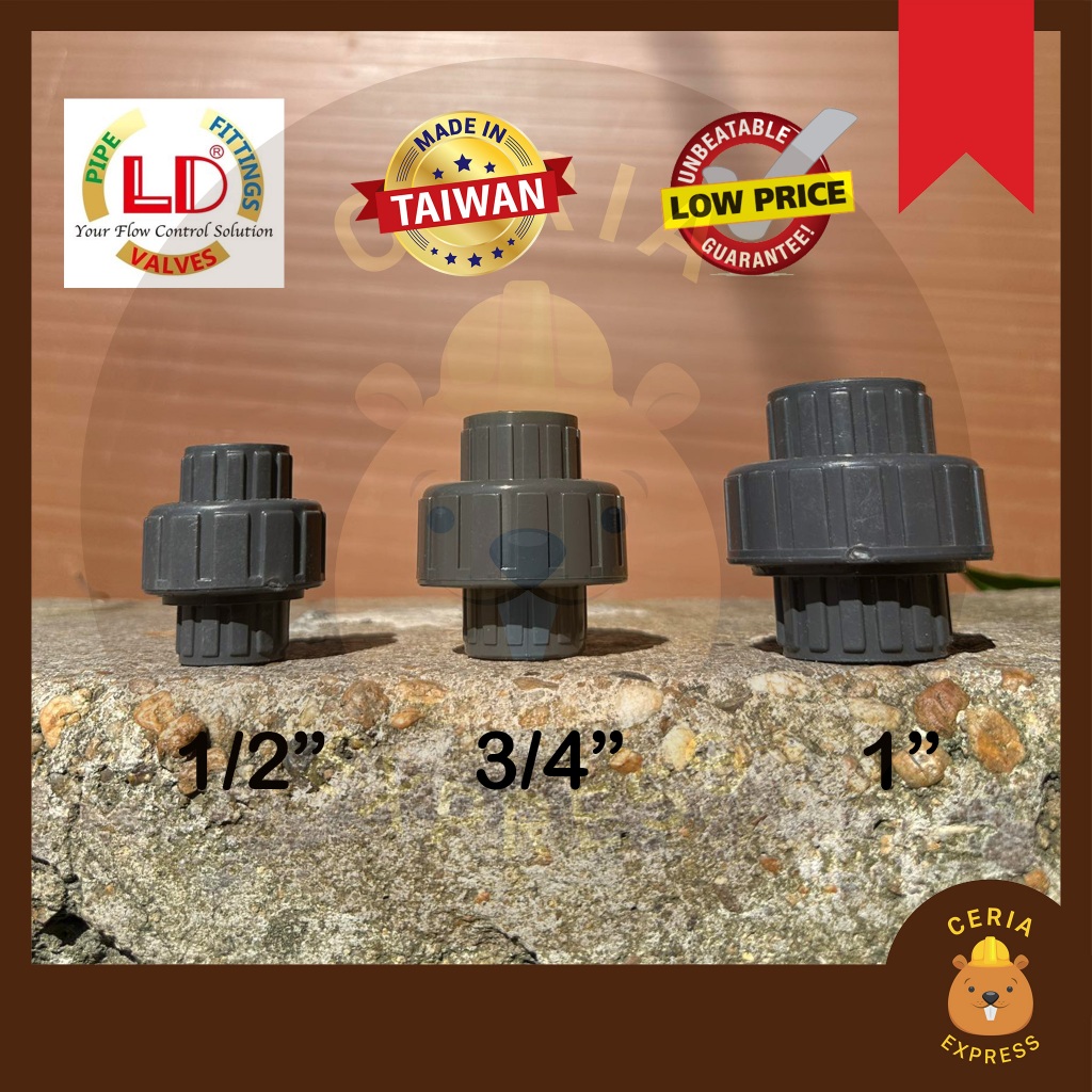 [SOCKET END] TAIWAN LD-820 PVC PN16 Union Coupling Joint Connector ...