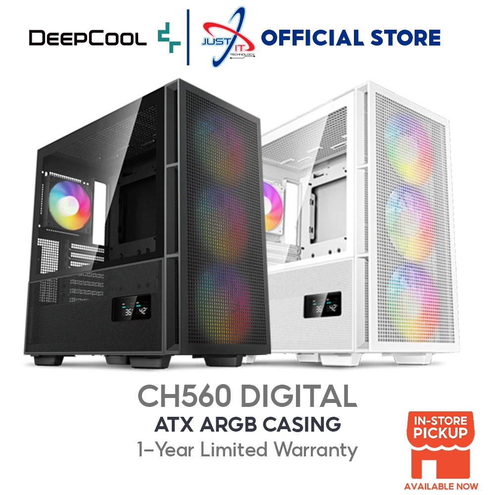 DEEPCOOL CH560 DIGITAL ARGB ATX CASING (BLACK / WHITE) | Shopee Malaysia