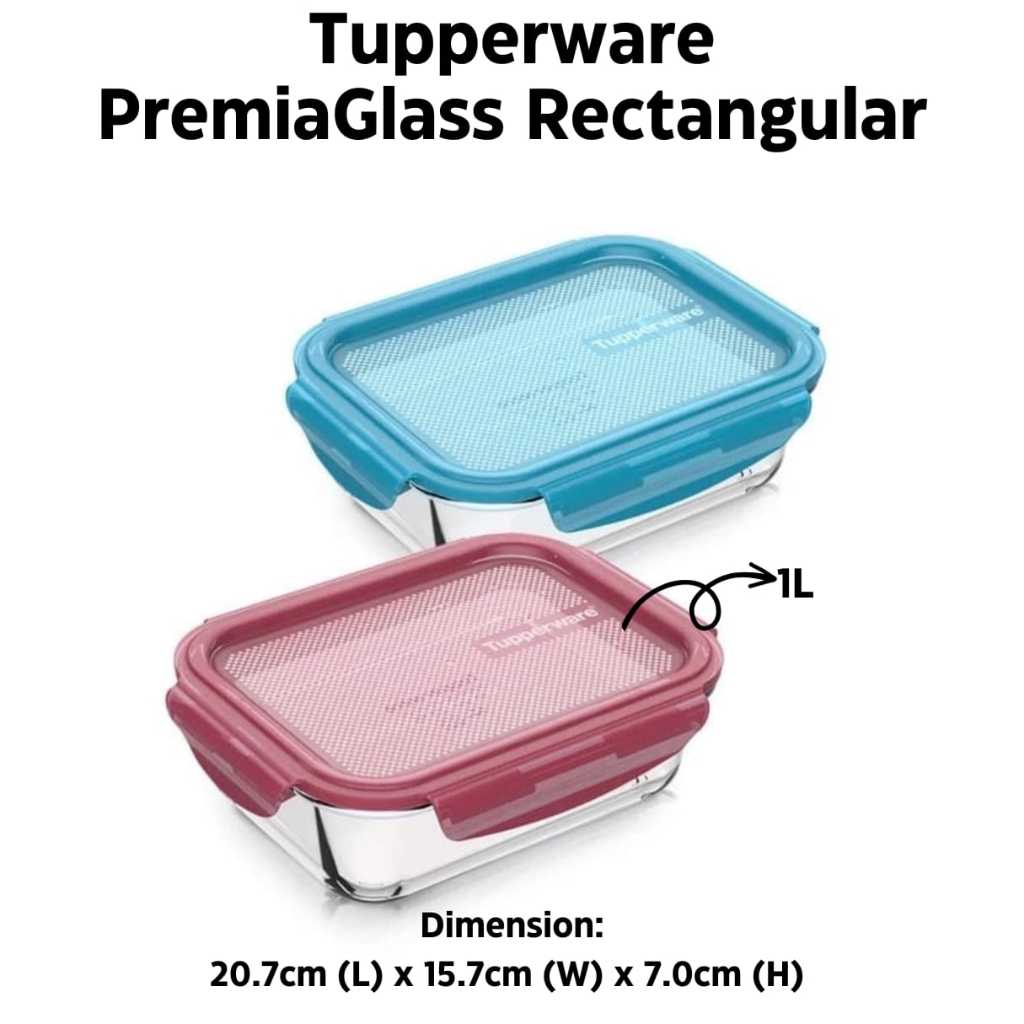 Tupperware PremiaGlass Rectangular 1.0 Liter (1 Pcs) | Shopee Malaysia