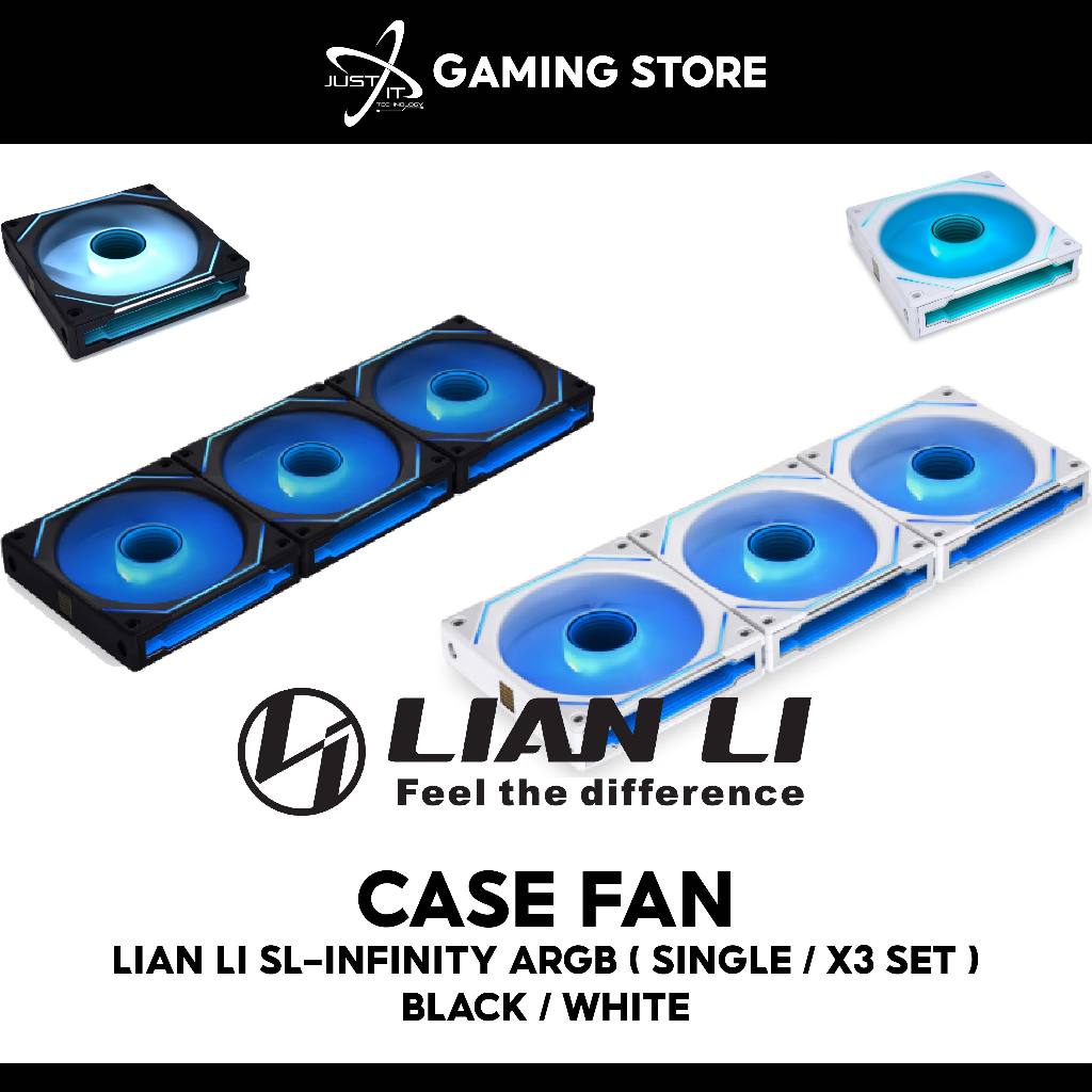 LIAN LI CASE FAN SL-INFINITY ARGB ( BLACK / WHITE ) REVERSE BLADE ...