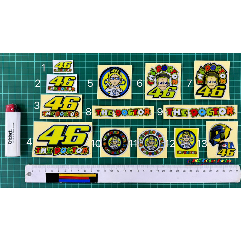 46 / The Doctor / Vr46 Rossi Sticker Kecil Printing & Laminate & diecut ...