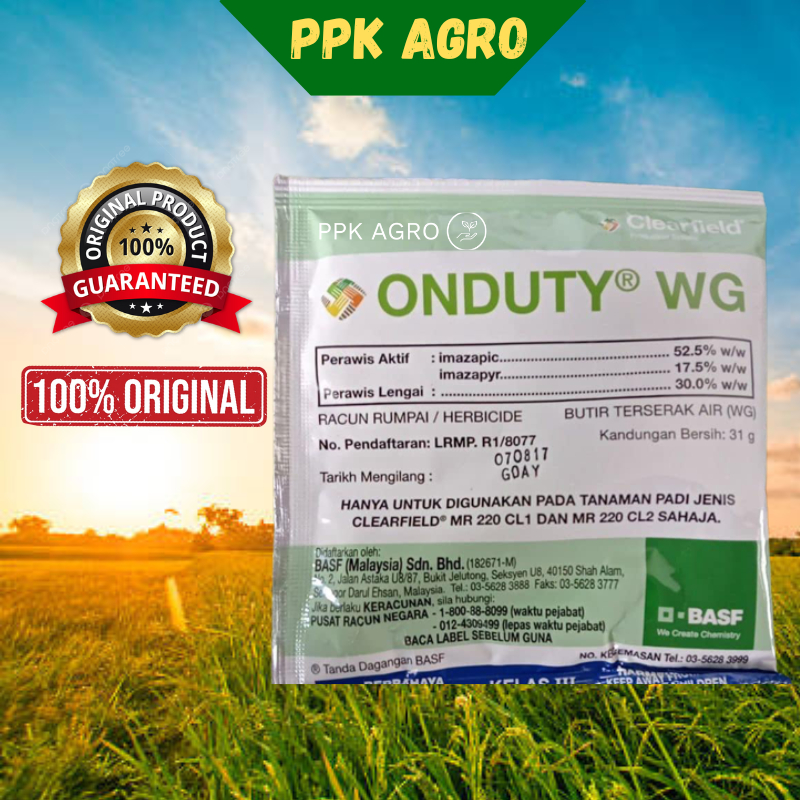(1 PACK 31g) ONDUTY WG BASF RACUN CL PADI ANGIN RACUN PADI KEBAI untuk ...