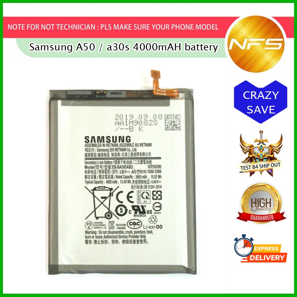 NFS STOCK - Samsung A50 / a30s / A50S / A20 / A30 BA505ABE 4000mAH ...
