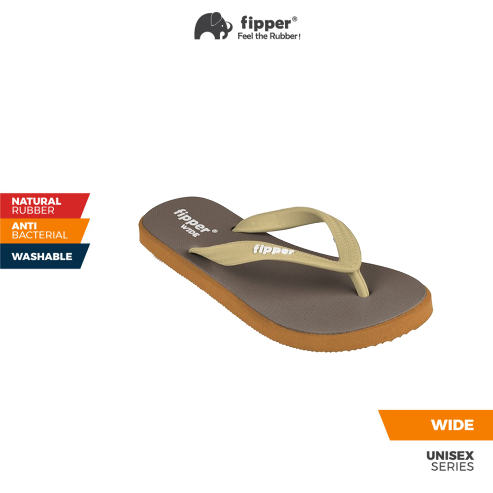 Fipper Wide Rubber for Unisex in Brown (Walnut) / Brown (Copper ...